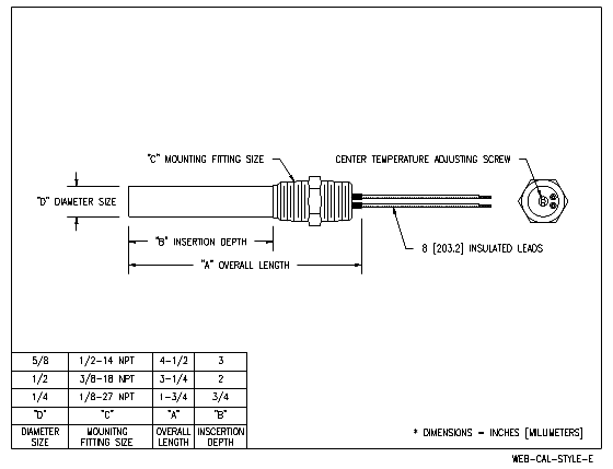 Cal-Stat Thermostats - Vulcan Electric Company